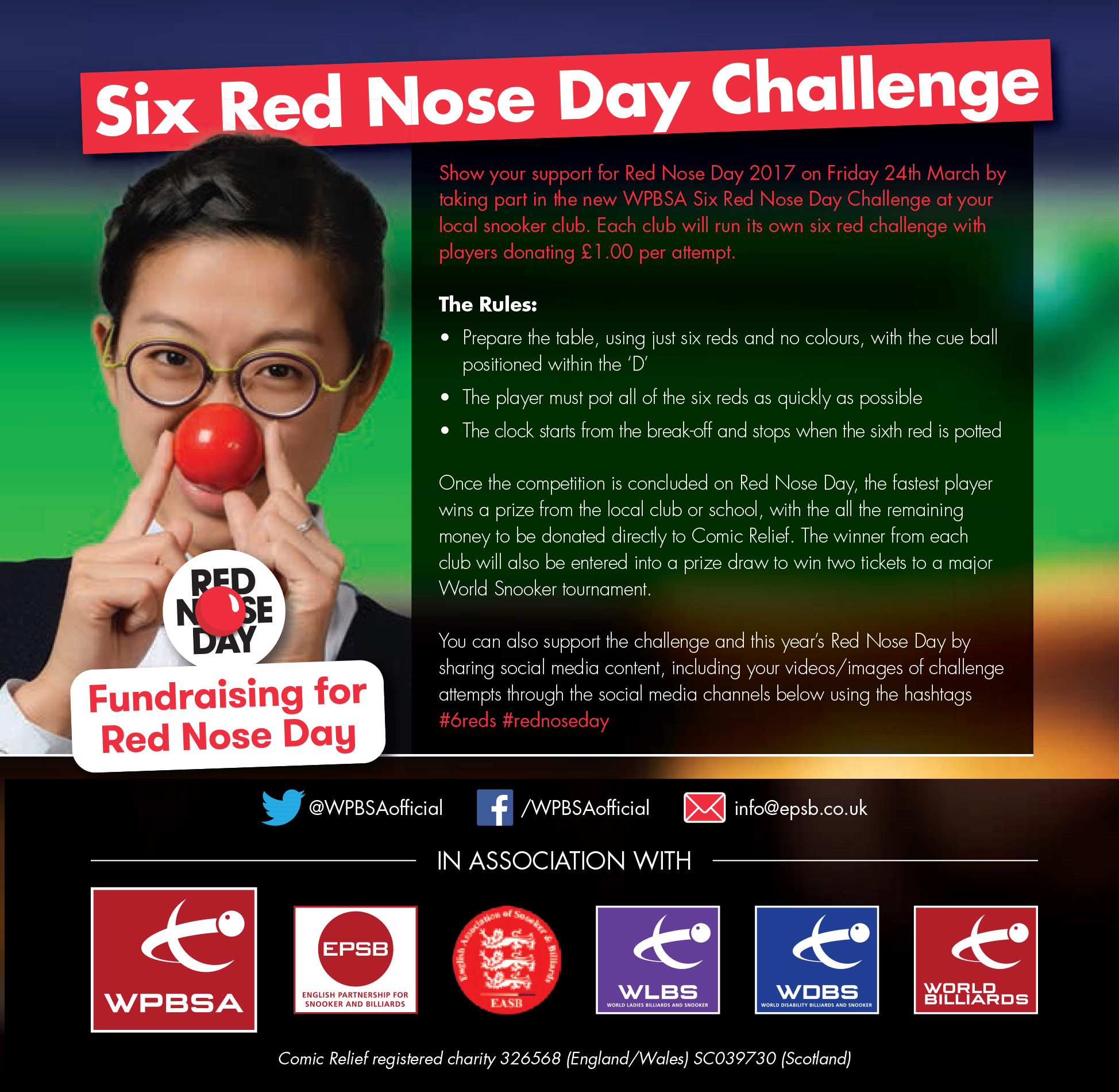 WPBSA Launches ‘Six Red Nose Day’ Challenge - WPBSA